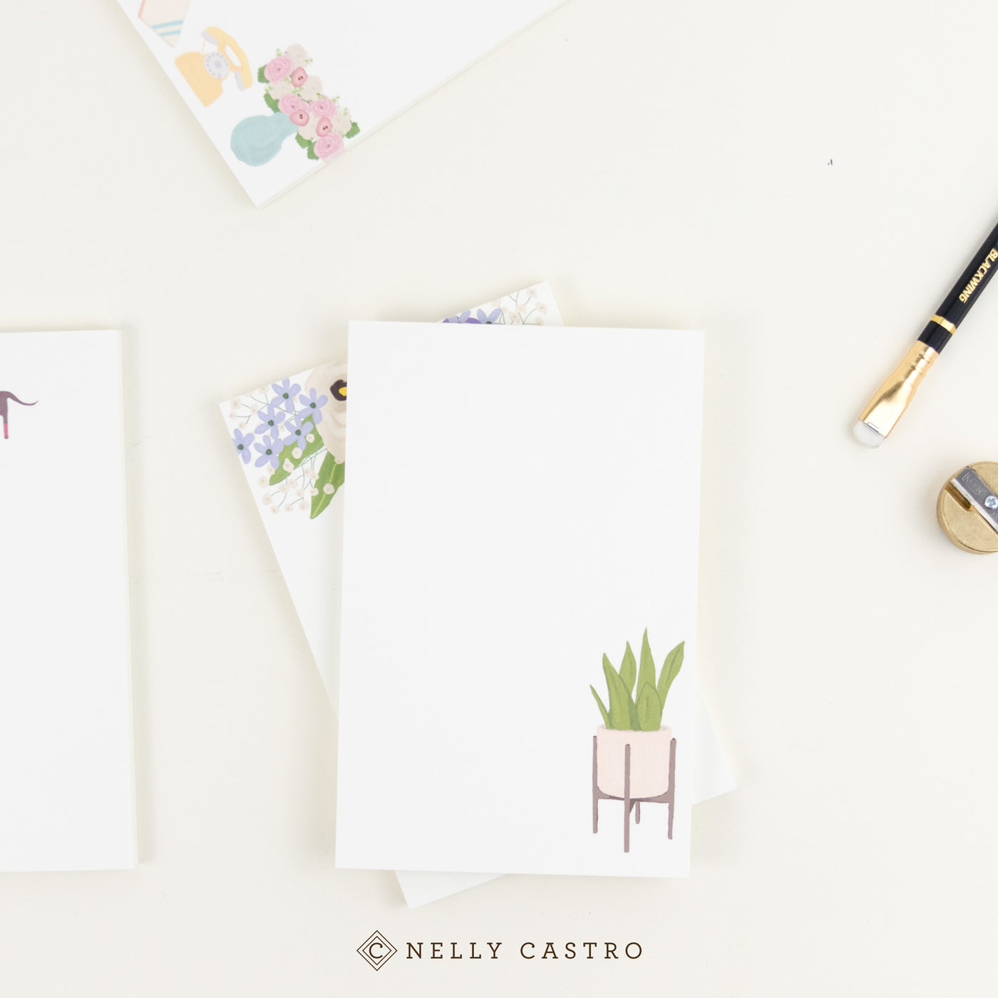 Mid Century Plant Notepad – Nelly Castro